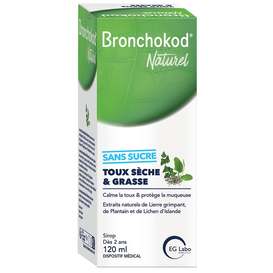 EG Labo Bronchokod Natural Dry & Oily Cough Sugar Free 120ml (4.06 ...