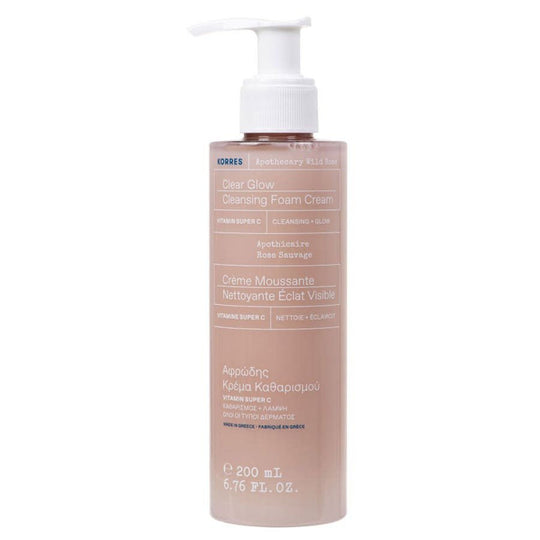 Korres Wild Rose Foaming Cleansing Cream for Face and Eyes 200ml (6.76 ...
